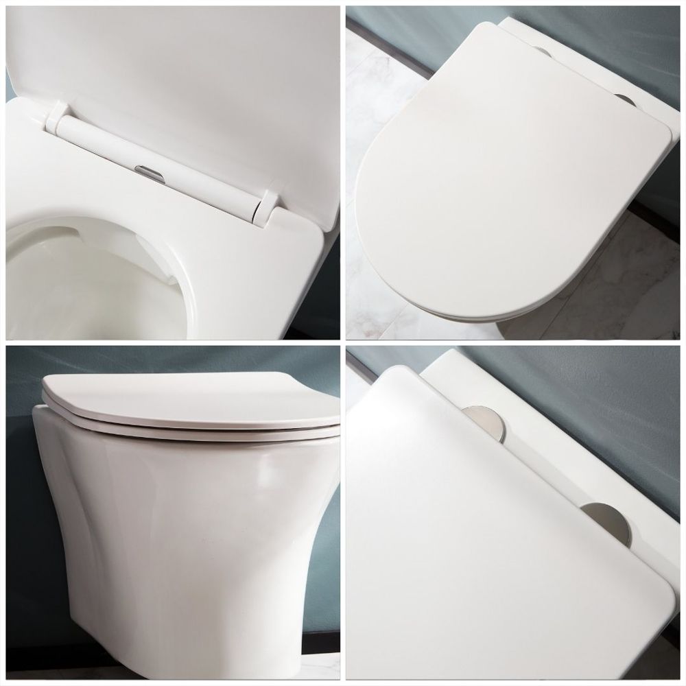 Cuvette WC suspendu - Avec abattant à fermeture douce - Marbury