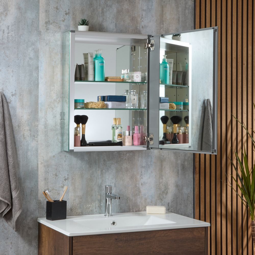 Armoire de salle de bain avec miroir - 66 cm x 50 cm - Cleo