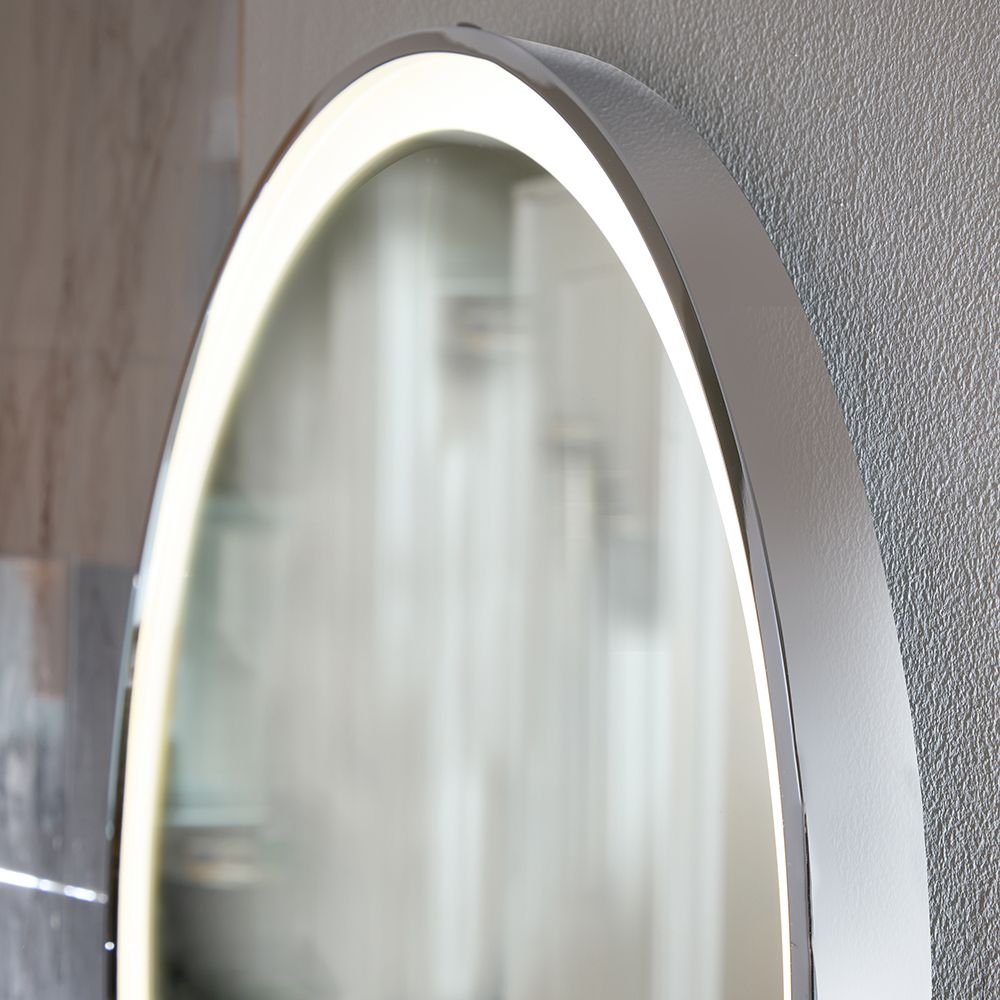 Miroir à LED - Rond - Chrome - 60 cm x 60 cm - Camila