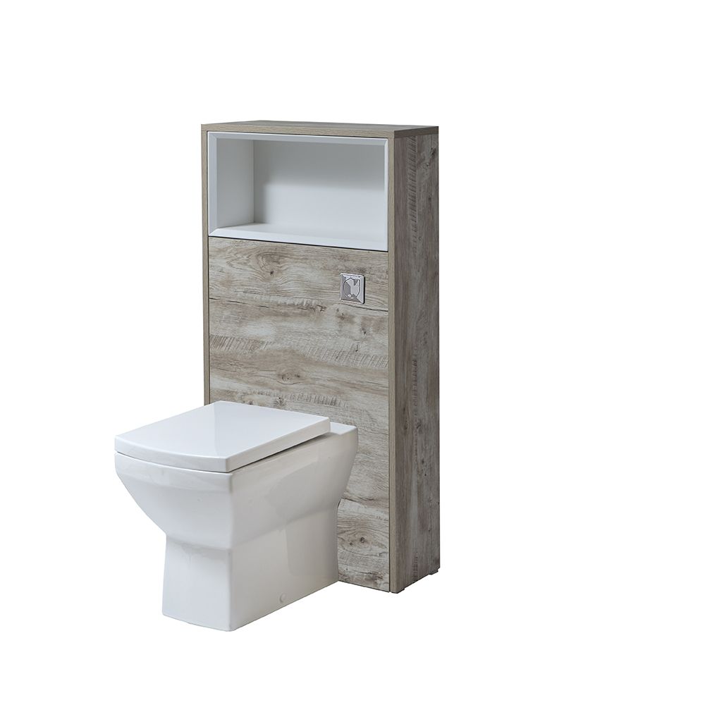Meuble WC – Avec cuvette à poser Halwell – 60 cm – Choix de finitions ...