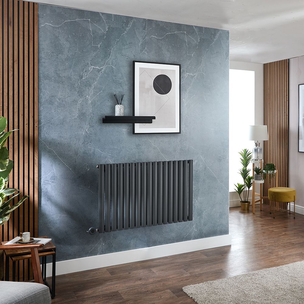 Radiateur design électrique horizontal - Anthracite - 63,5 cm x 100 cm ...