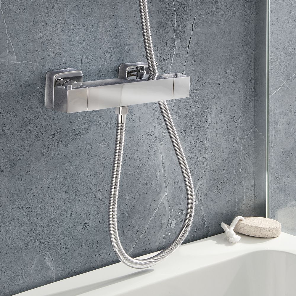 Mitigeur thermostatique de douche barre cubique – Choix de finitions – Rune