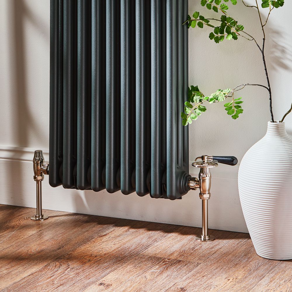 Paire de robinets de radiateur d’angle thermostatiques – Avec raccords ...