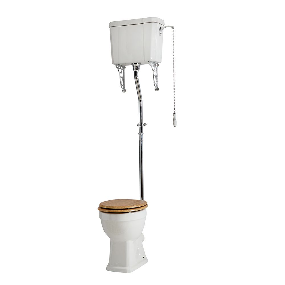Cuvette WC rétro avec réservoir haut et abattant effet chêne – Choix de ...