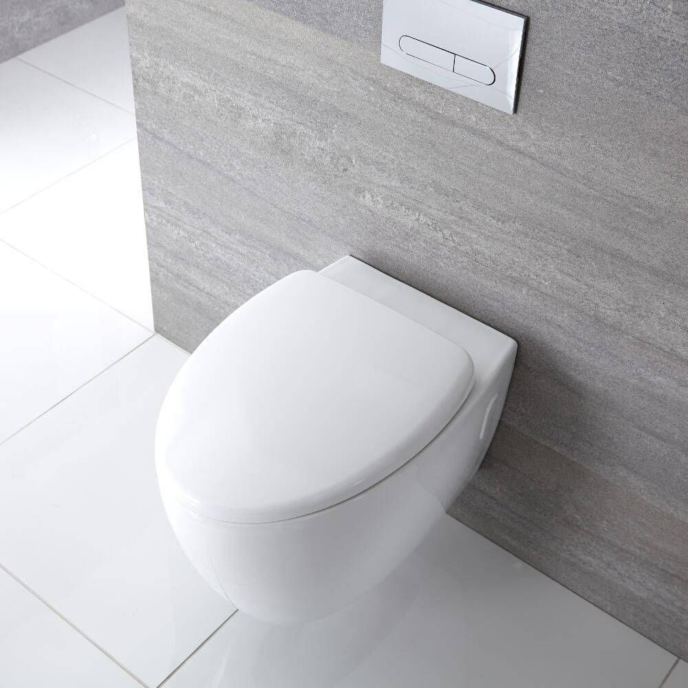 Cuvette WC suspendu moderne – Sans bride – Blanc - Kenton
