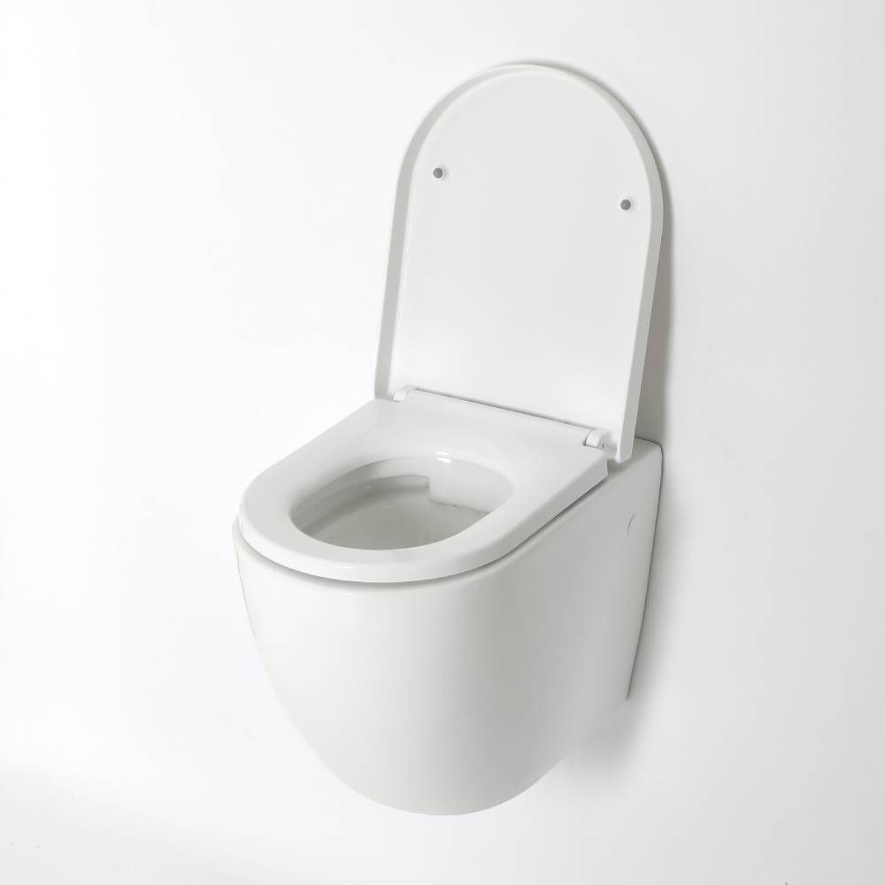 Cuvette WC suspendu moderne – Sans bride – Blanc - Ashbury