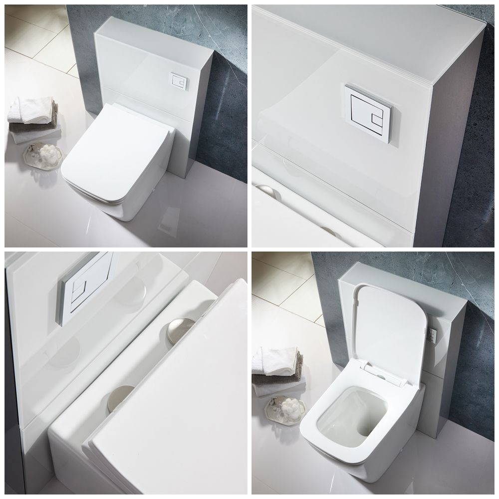 Kit WC à poser – Avec cuvette et abattant à fermeture douce – 50 cm ...
