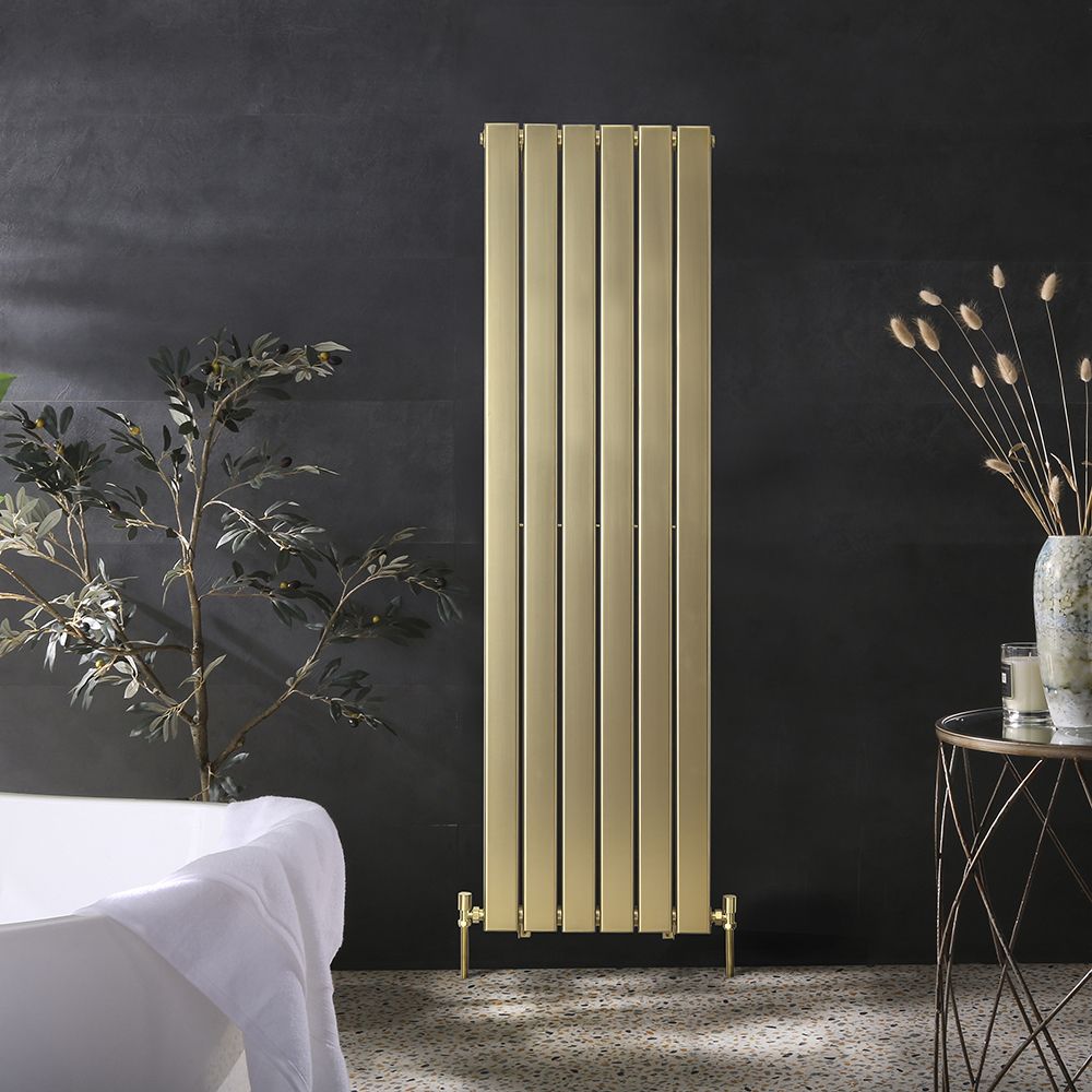 Radiateur vertical design à panneau plat – Or satiné – 160 cm x 45 cm ...