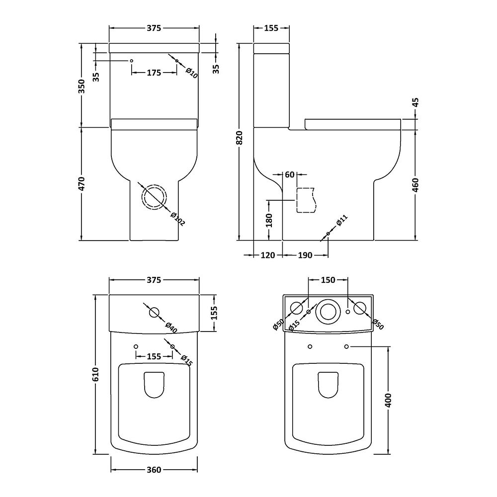 Pack WC à poser moderne à hauteur confortable – Avec abattant à ...