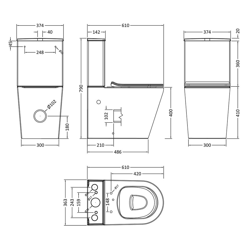 Pack WC à poser moderne rond – Avec abattant à fermeture douce – Hudson ...